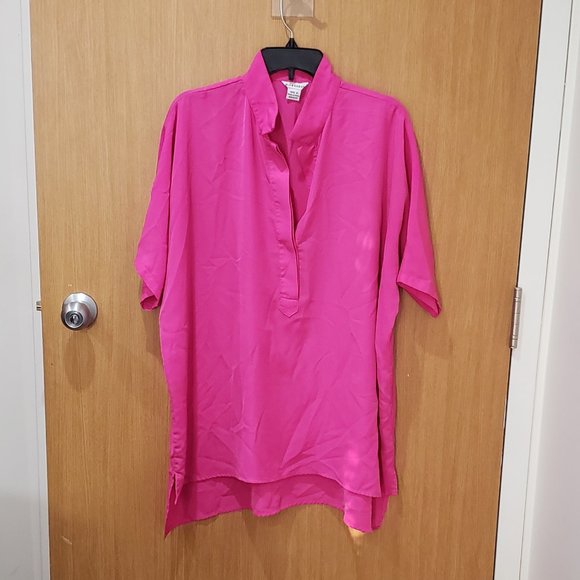 Glamorous | Tops | Glamorous Hot Pink Flowy Oversized Short Sleeve ...